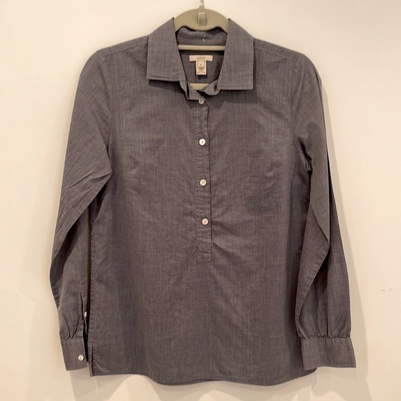 J. Crew | Tops | J Crew Popover Chambray Lightweight Shirt | Poshmark